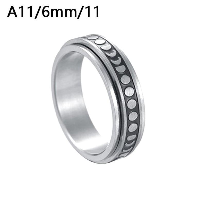 Anti-anxiety Spinner Fidget Rotating Rings Men Women AU Titanium Steel ...
