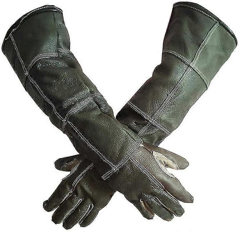 Anti-bite Safety Animal Handling Gloves, Ultra-long Leather Protective ...