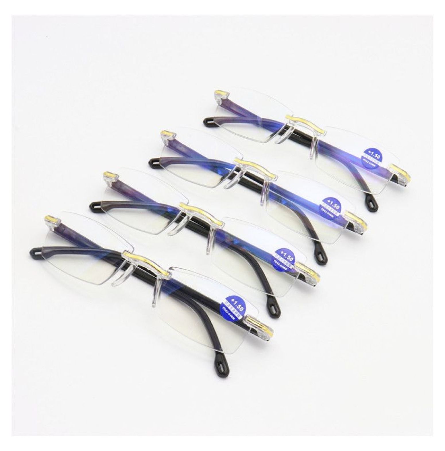 Anti-blue Light Rimless Metal Fine Coated Reading Glasses with Cut ...