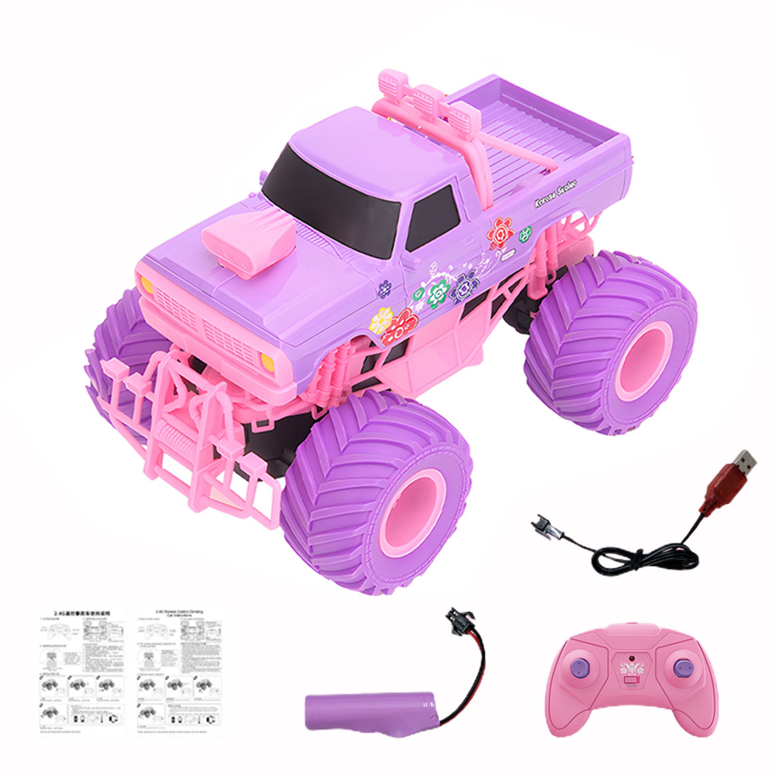 Anti-collision Rc Car 2.4ghz Remote Control Car Toy Big Wheels Rubber ...