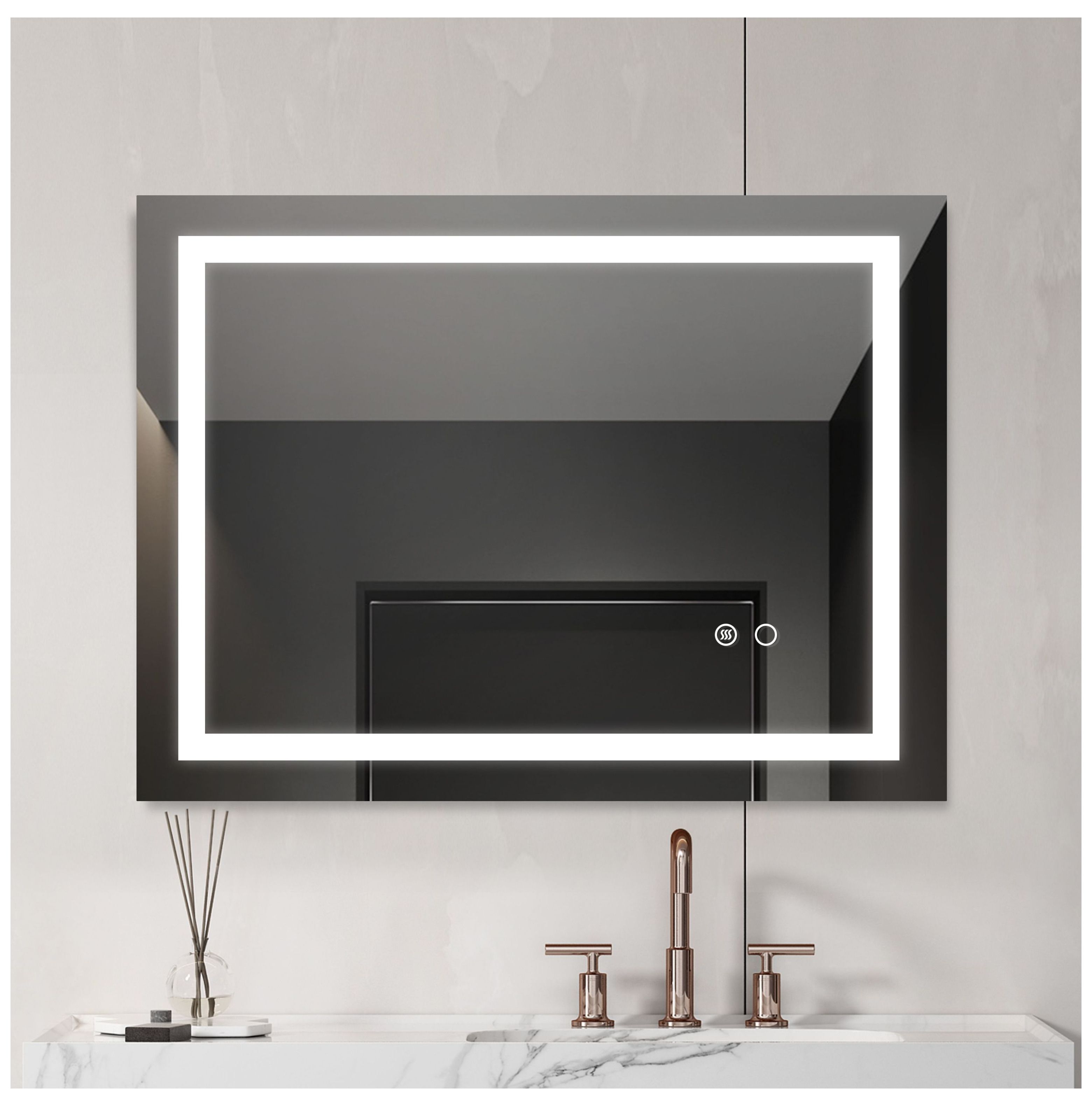 Anti-fog dimmable touch button LED bathroom mirror Default - Walmart.com