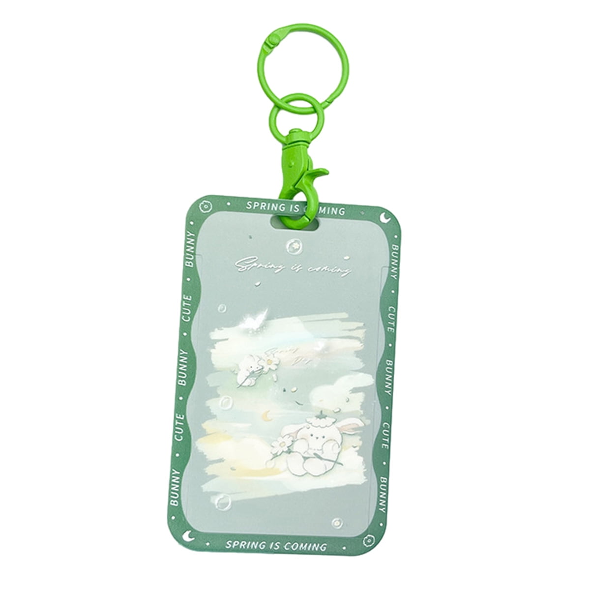 Anti-loss hard shell bunny card sleeve, fun fun ID Name tag work badge ...