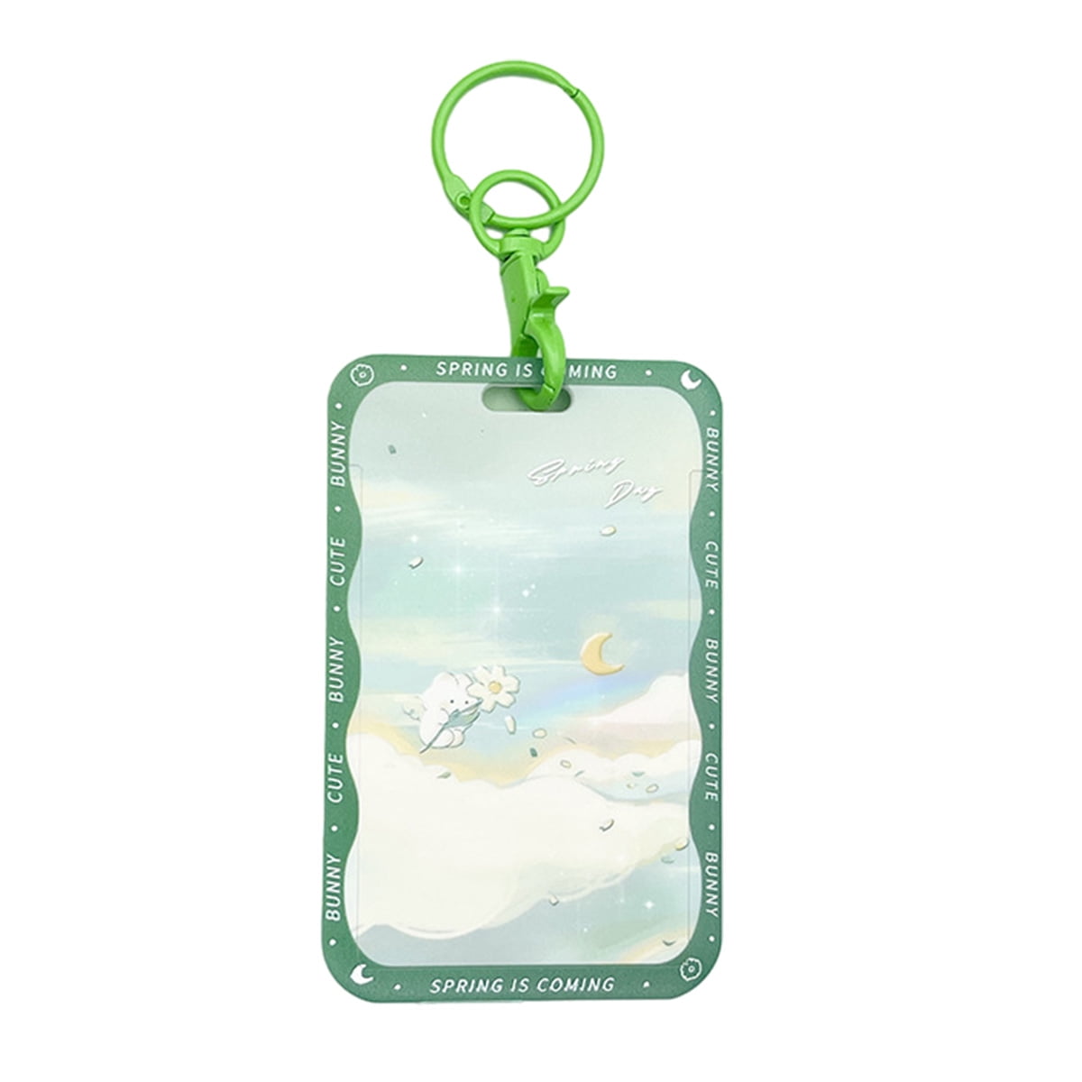 Anti-loss hard shell bunny card sleeve, fun fun ID Name tag work badge ...