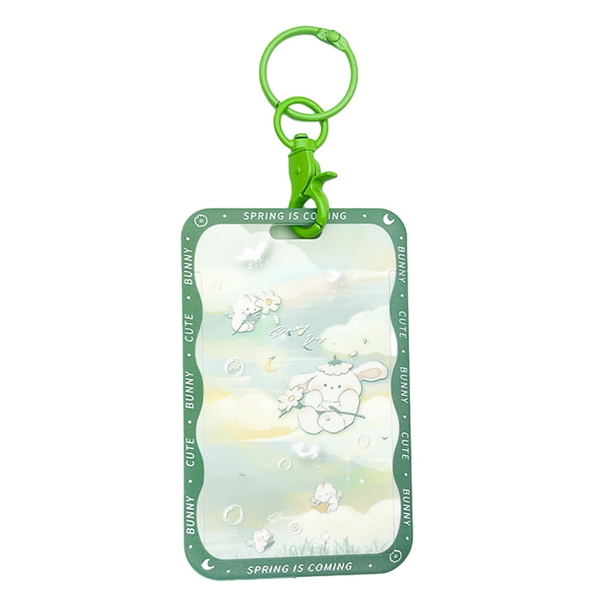 Anti-loss hard shell bunny card sleeve, fun fun ID Name tag work badge ...