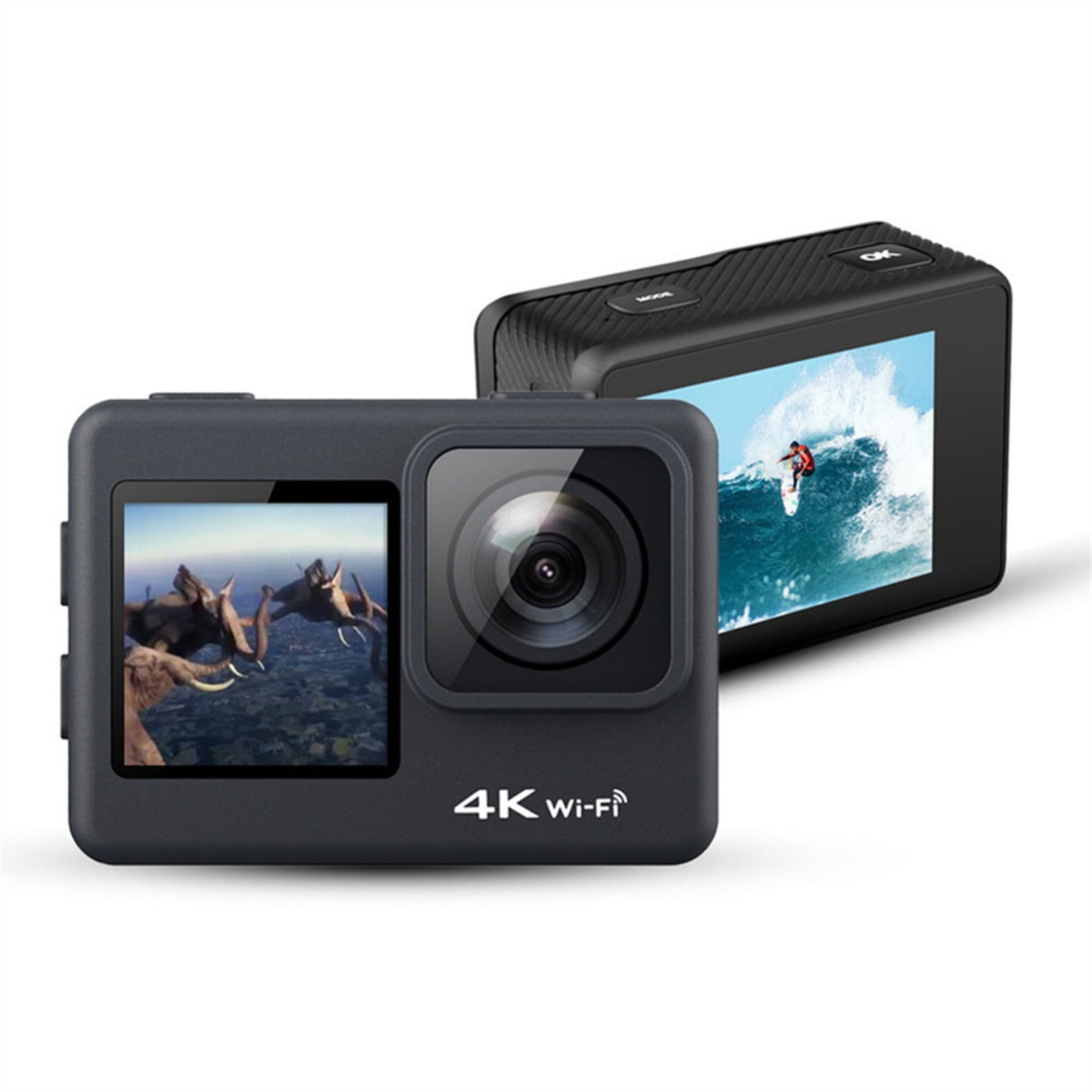 Anti-shake 4K 60fps WiFi Outdoor Action Camera 4K, Waterproof Pro Touch Dual Screen, 24MP170D ...