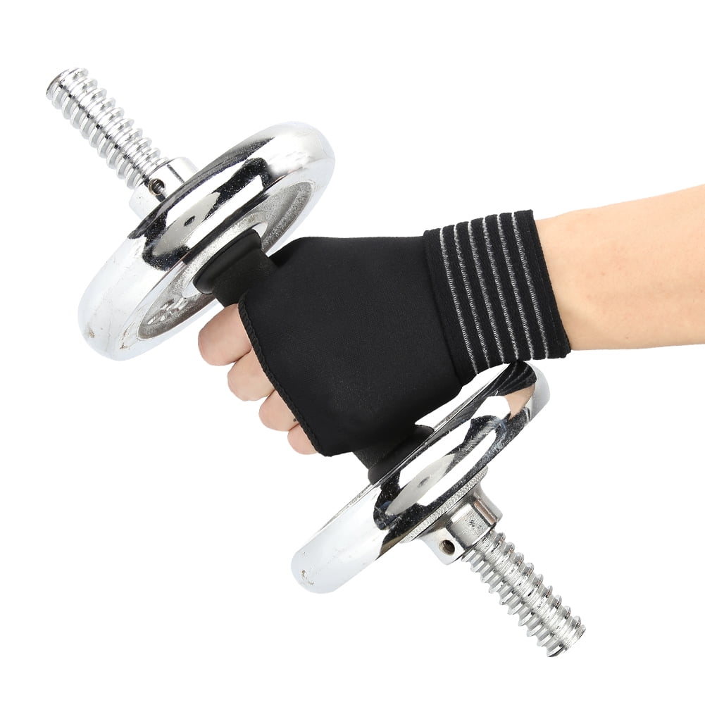Anti skid Sports Weight Lifting Half Finger Wrist & Hand Protection Gym ...
