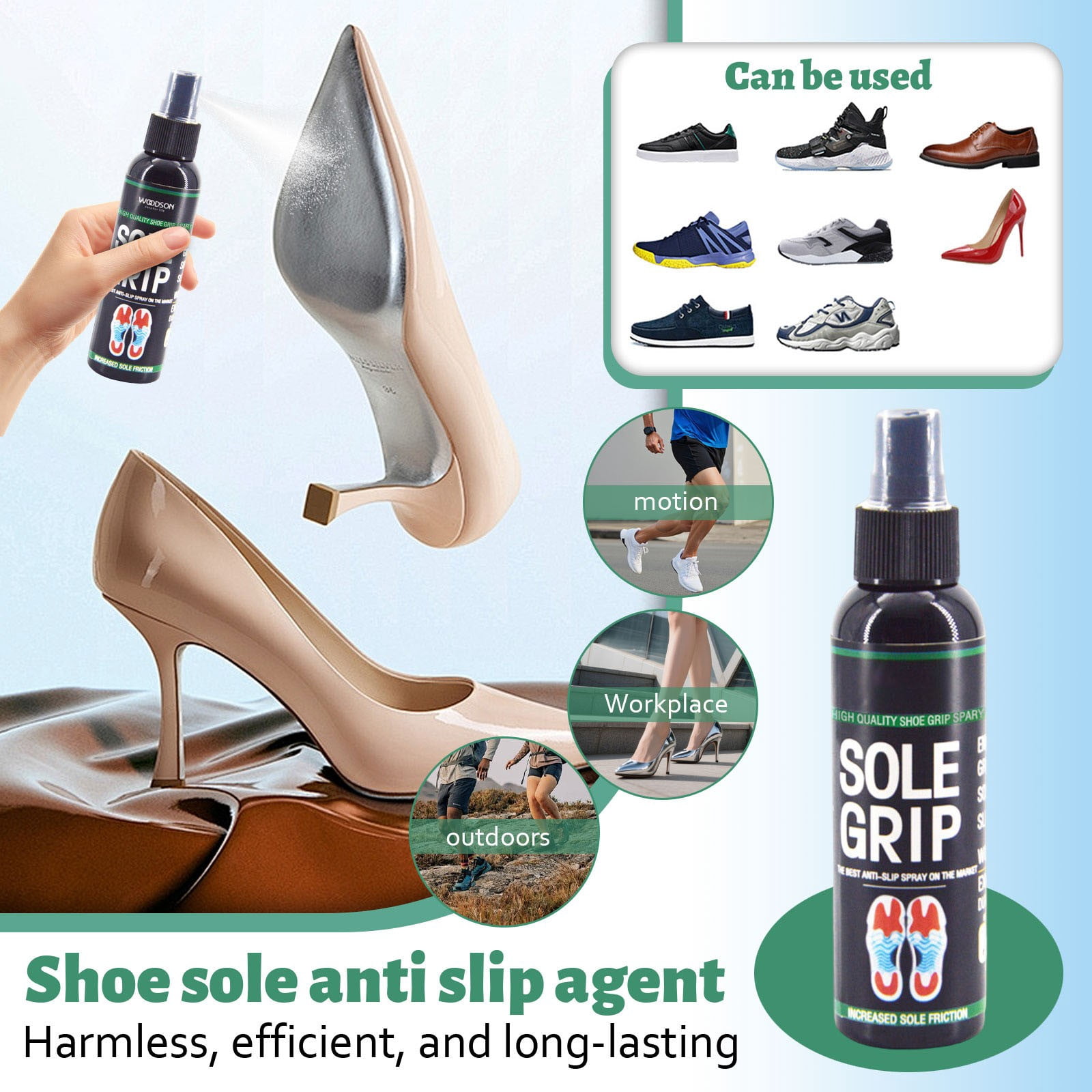 WOODSON Non-Slip Spray for Soles - Basketball Shoes Grip Enhancer ...