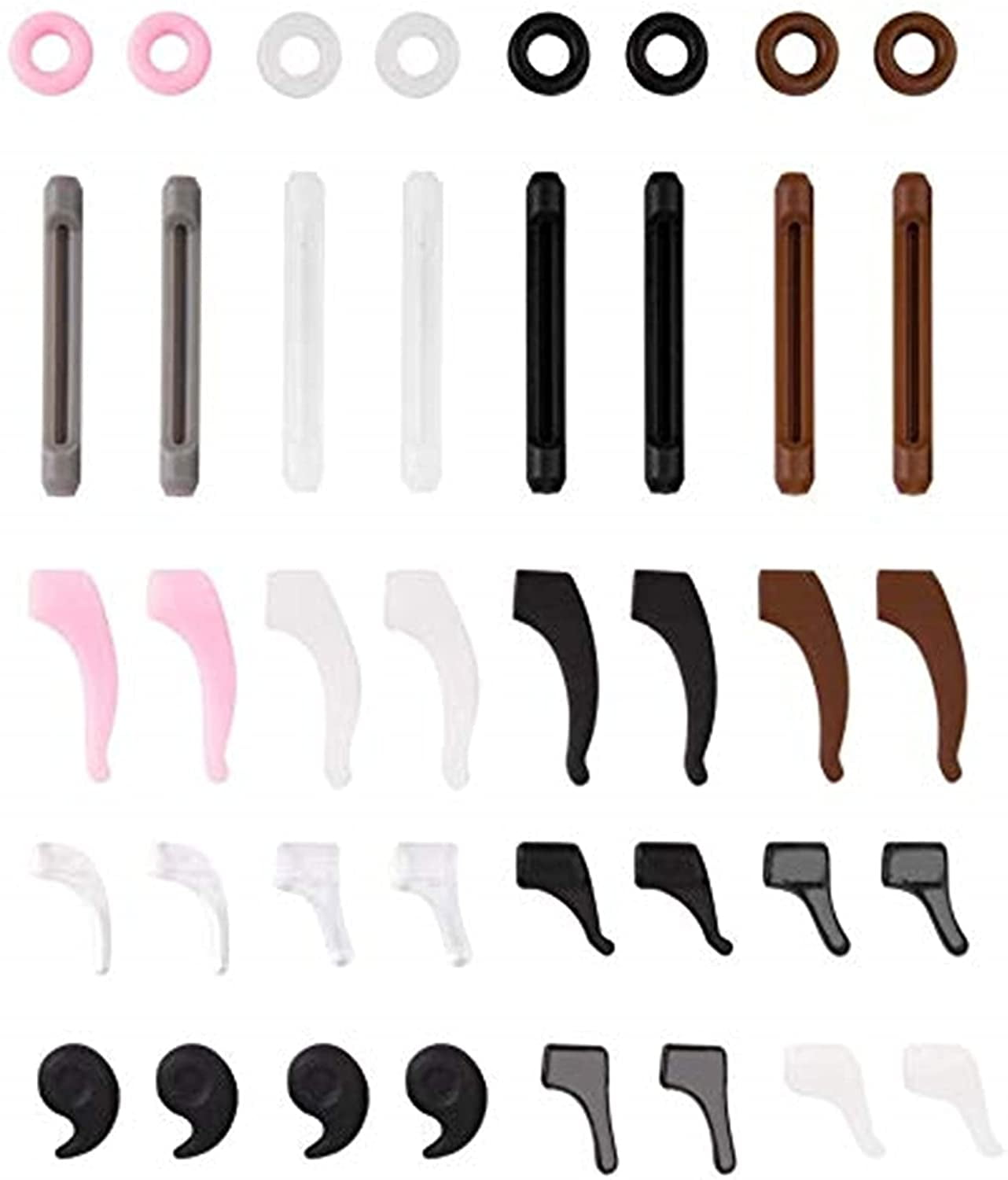 Anti-slip, Colorful Eyeglass Clips & Hooks 20 Pack Silicone Eyeglass ...