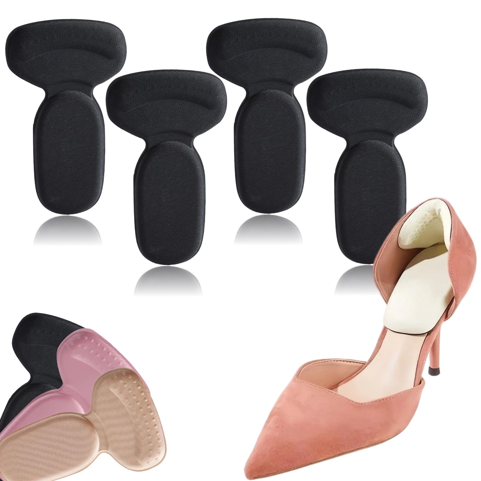 Anti-slip Heel Liners, 2026 T-Shaped Soft Cushion Pads for Loose Shoes ...