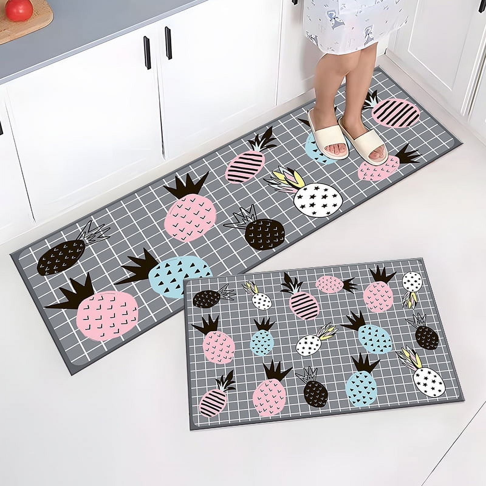 Anti-slip Kitchen Floor Mat Tableware Pattern Entrance Doormat Bathroom ...