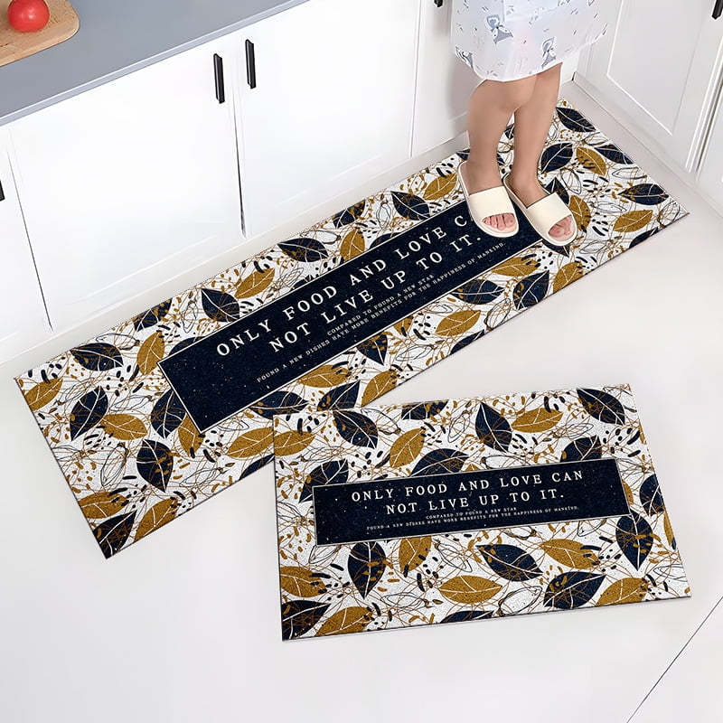 Anti-slip Kitchen Floor Mat Tableware Pattern Entrance Doormat Bathroom ...