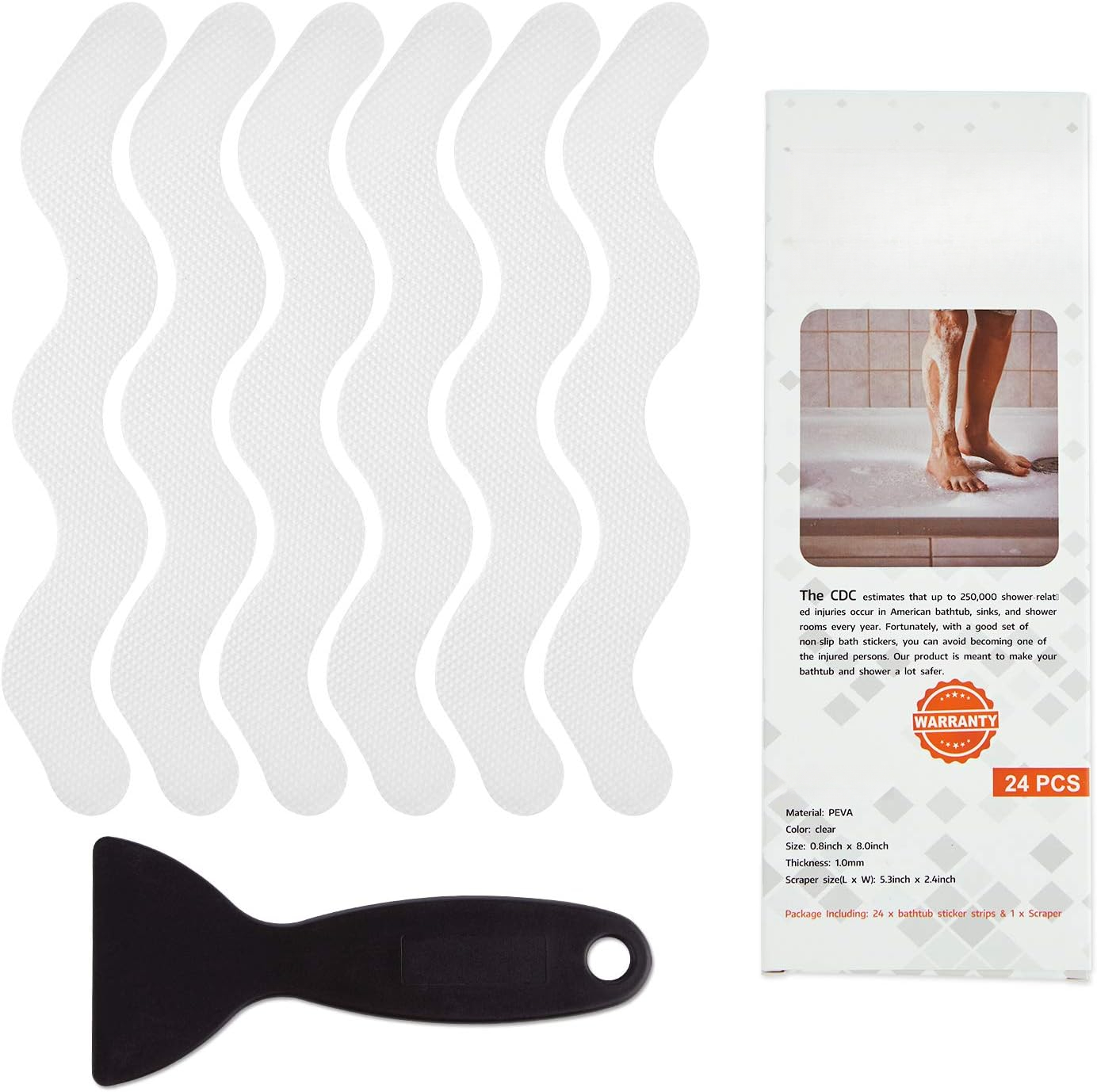 Anti-slip Shower Stickers 24 Pack Safety Bathtub Strip Sticker Decals ...