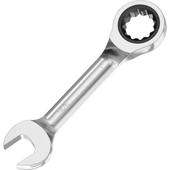 Anti-slip Stubby Ratcheting Combination Wrench SAE 72 Teeth 12 Point ...