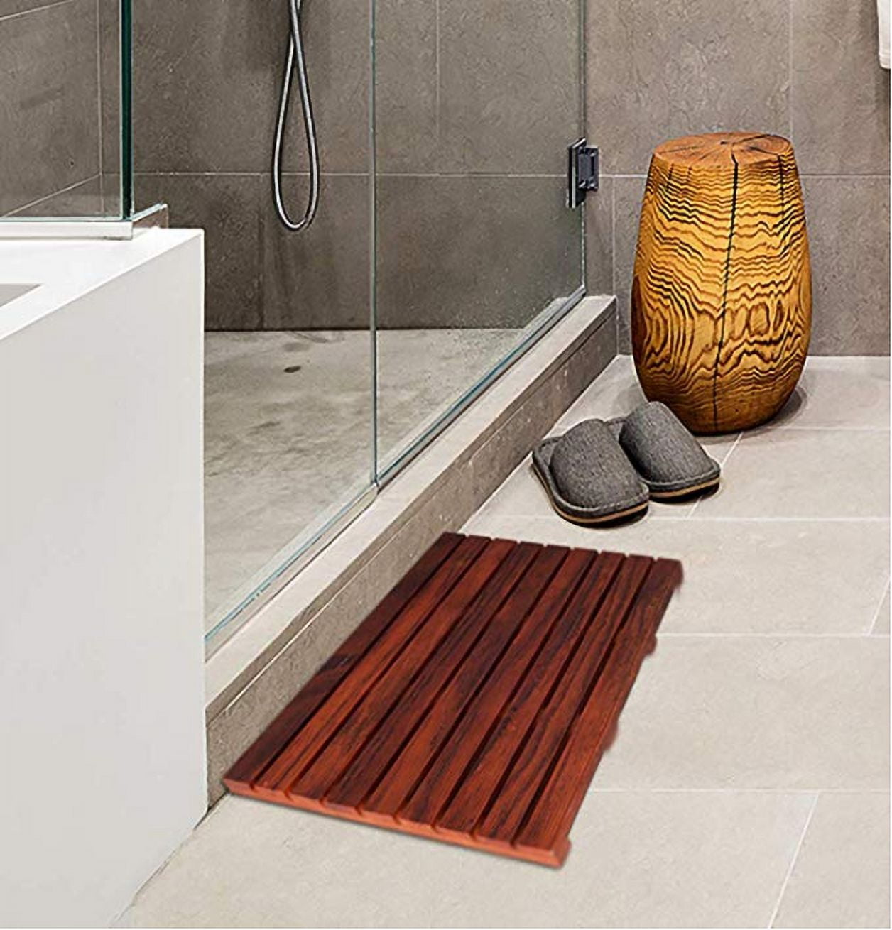 Anti-slip Teak Wood Bathroom Mat for Safety and Style in the Shower ...