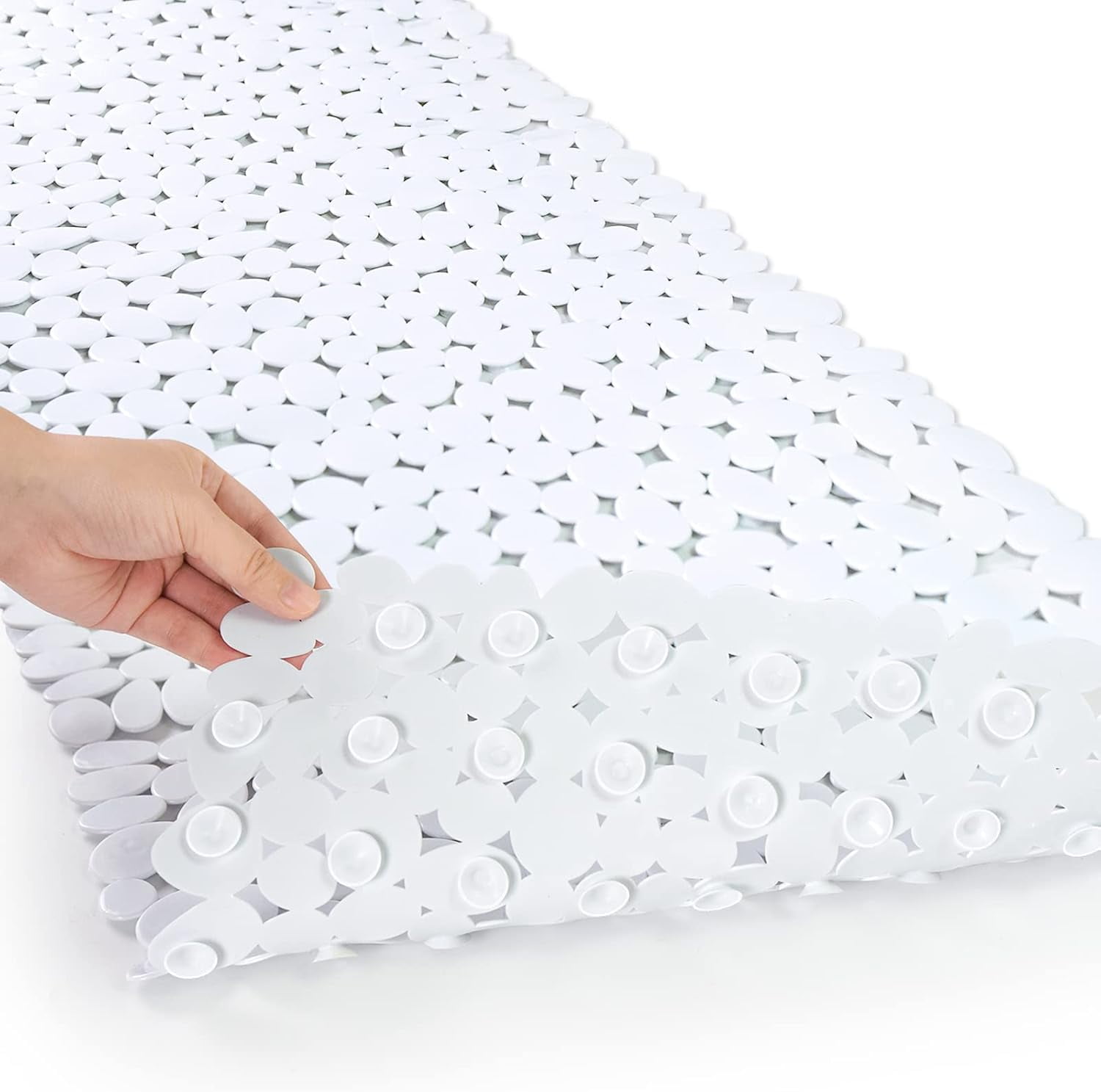 Non-Slip Pebble Bathtub Mat Black 16 W x 35 L Inches (for Smooth/Non ...