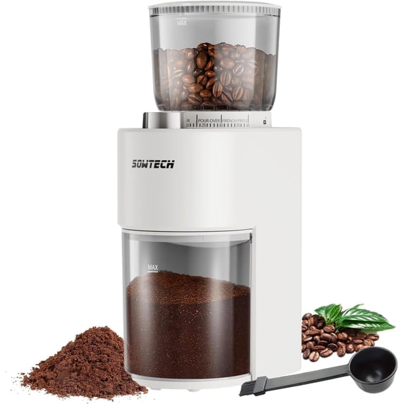 Anti-static Conical Burr Coffee Grinder, Adjustable Electric Mill, 38 ...
