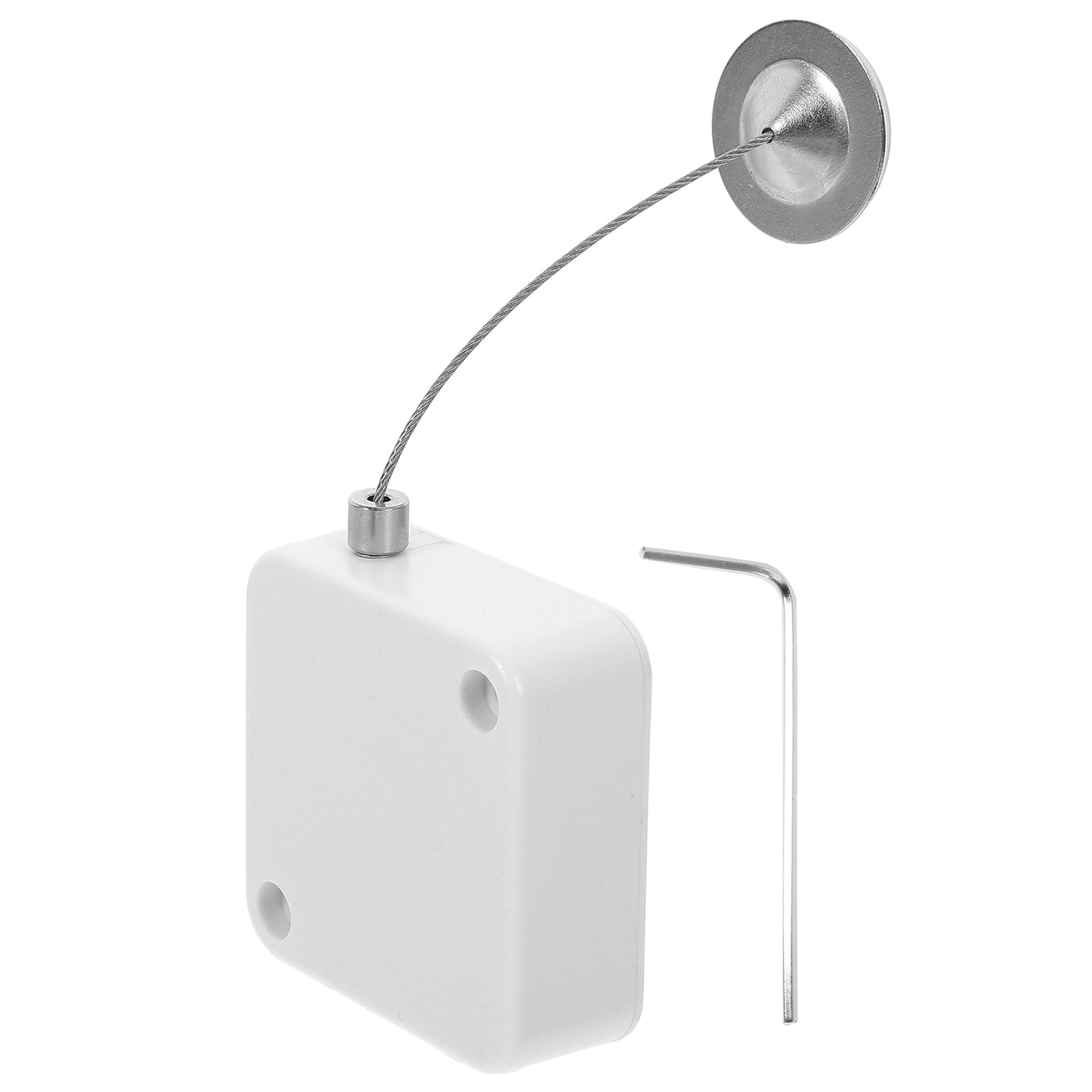 OFFIGAM Retractable Cable Organizer Case White ABS Steel Storage Box ...