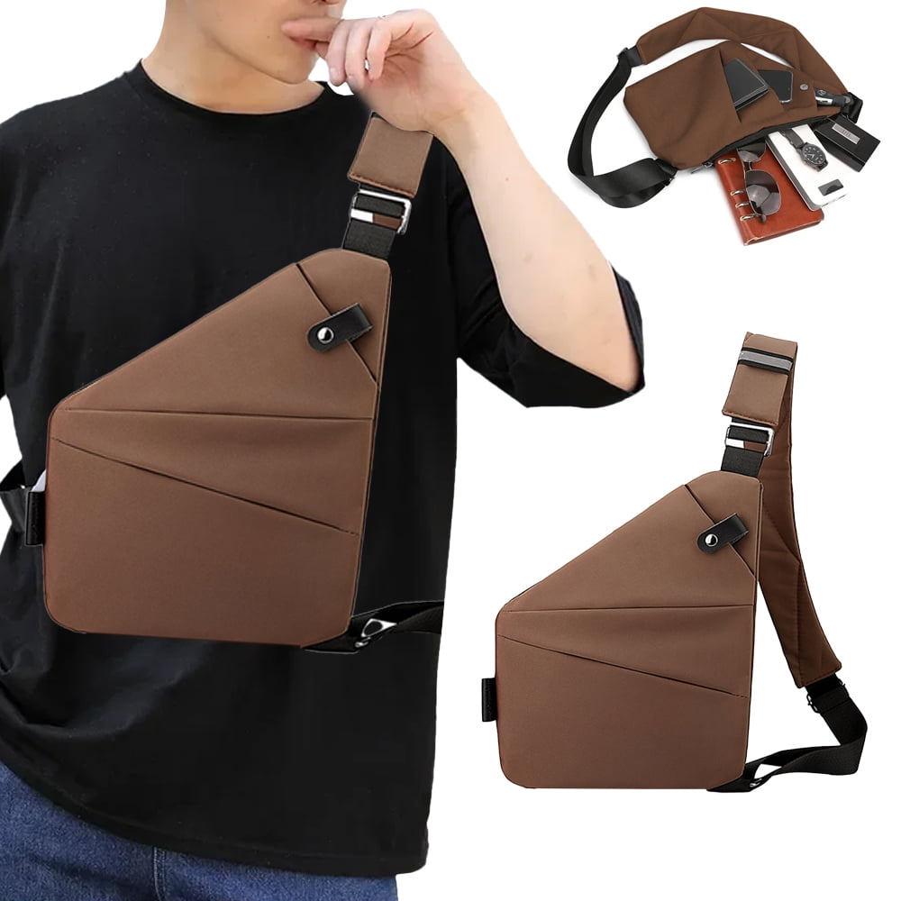 Anti-theft Sling Chest Pack Right Shoulder Bag-Coffee - Walmart.com