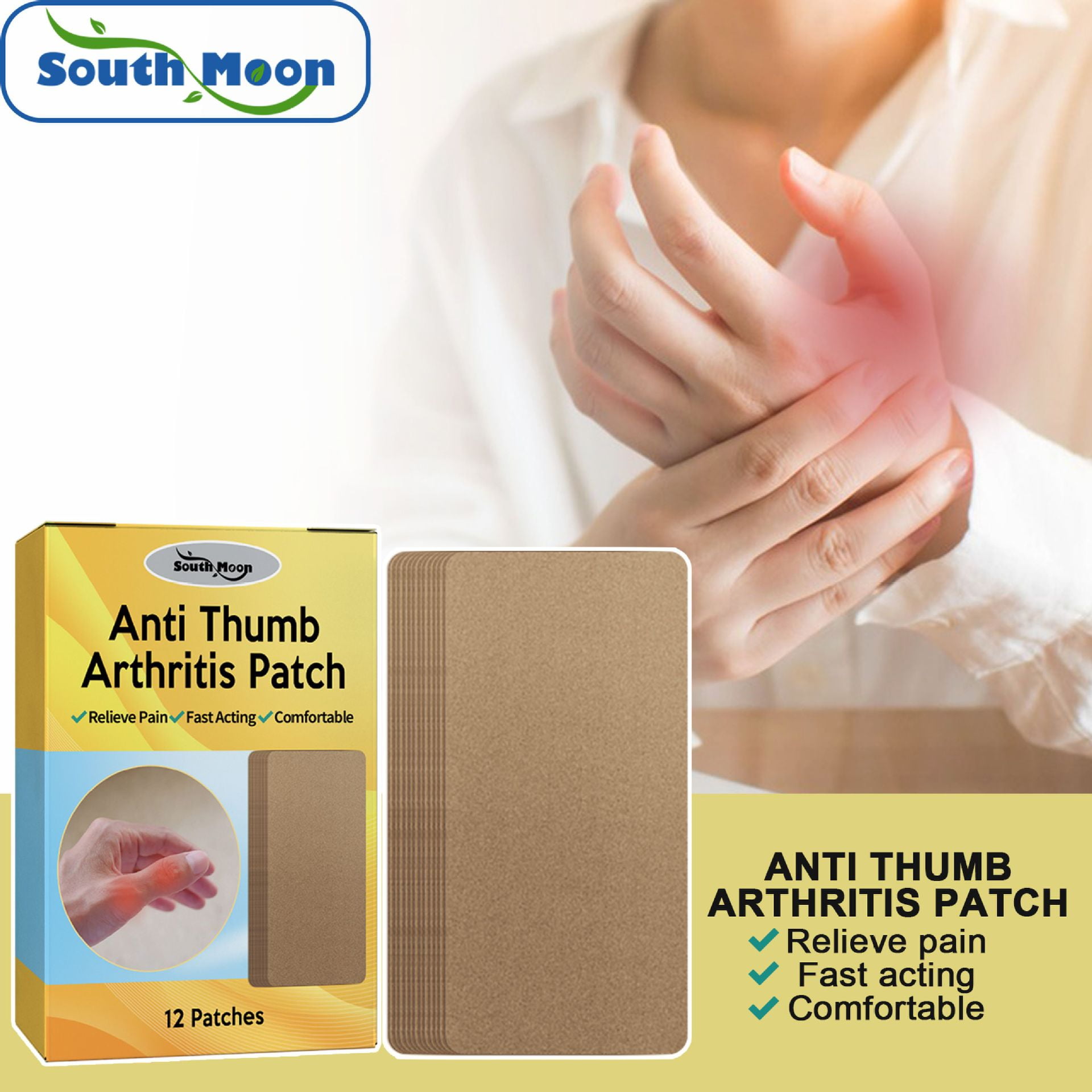 Anti-thumb joint care patch to relieve thumb wrist finger joint pain ...