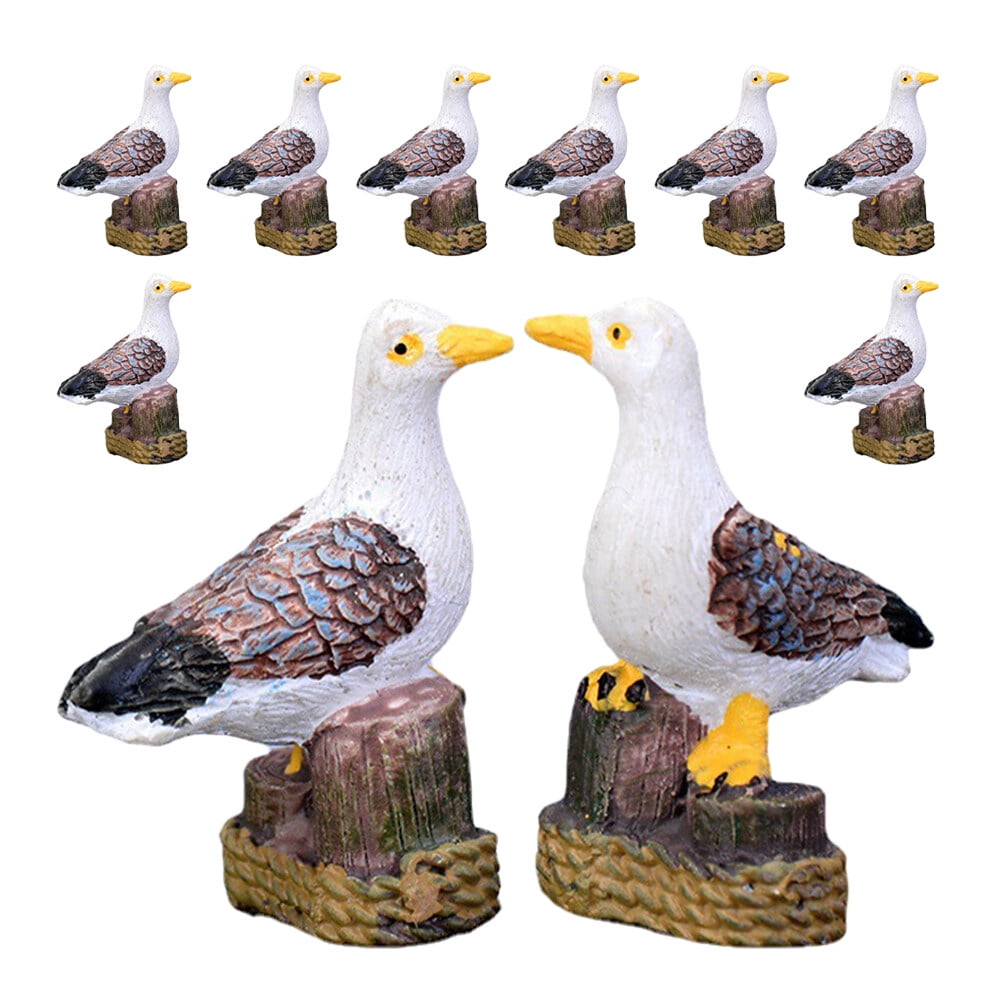 AntiGuyue 10pcs Resin Seagull Figurine Seagull Bird Statue Home Desktop ...