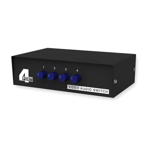 AntiInterfere 4Way Video Switching Box 4 in 1 Out Composite Switcher ...