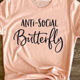 AntiSocial Butterfly Shirt Funny Shirt Introvert AntiSocial Club ...