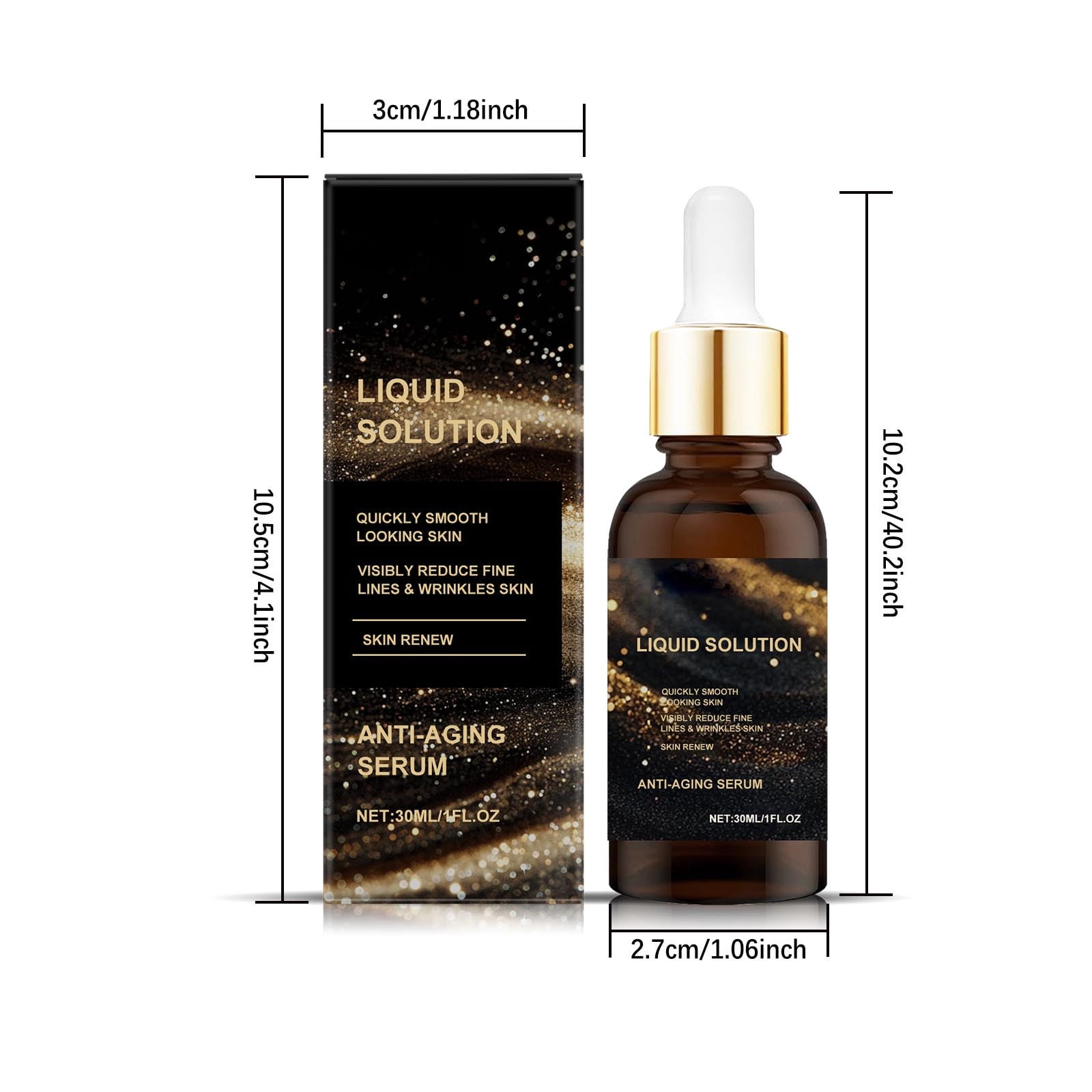 Antiaging Face Serum, Liquid Solution, Firms Skin, Smoothes Wrinkles ...