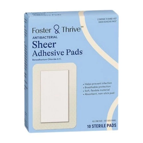 Antibacterial Sheer Adhesive Pads 10 Count - Walmart.com
