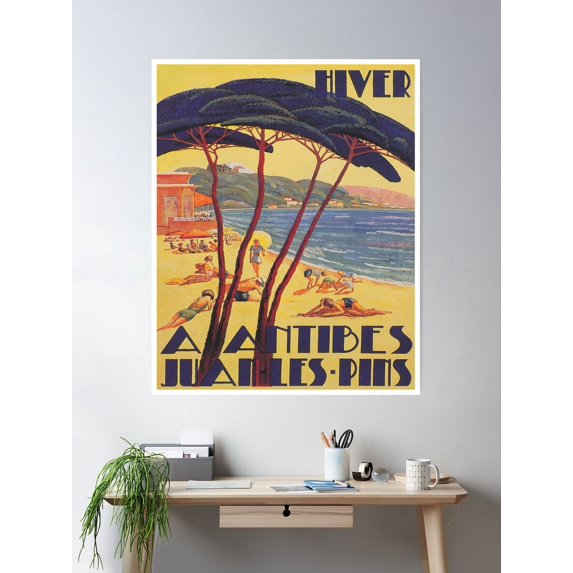 Antibes France Beach Vintage Travel Poster Wall Art Modern Wall Decor ...