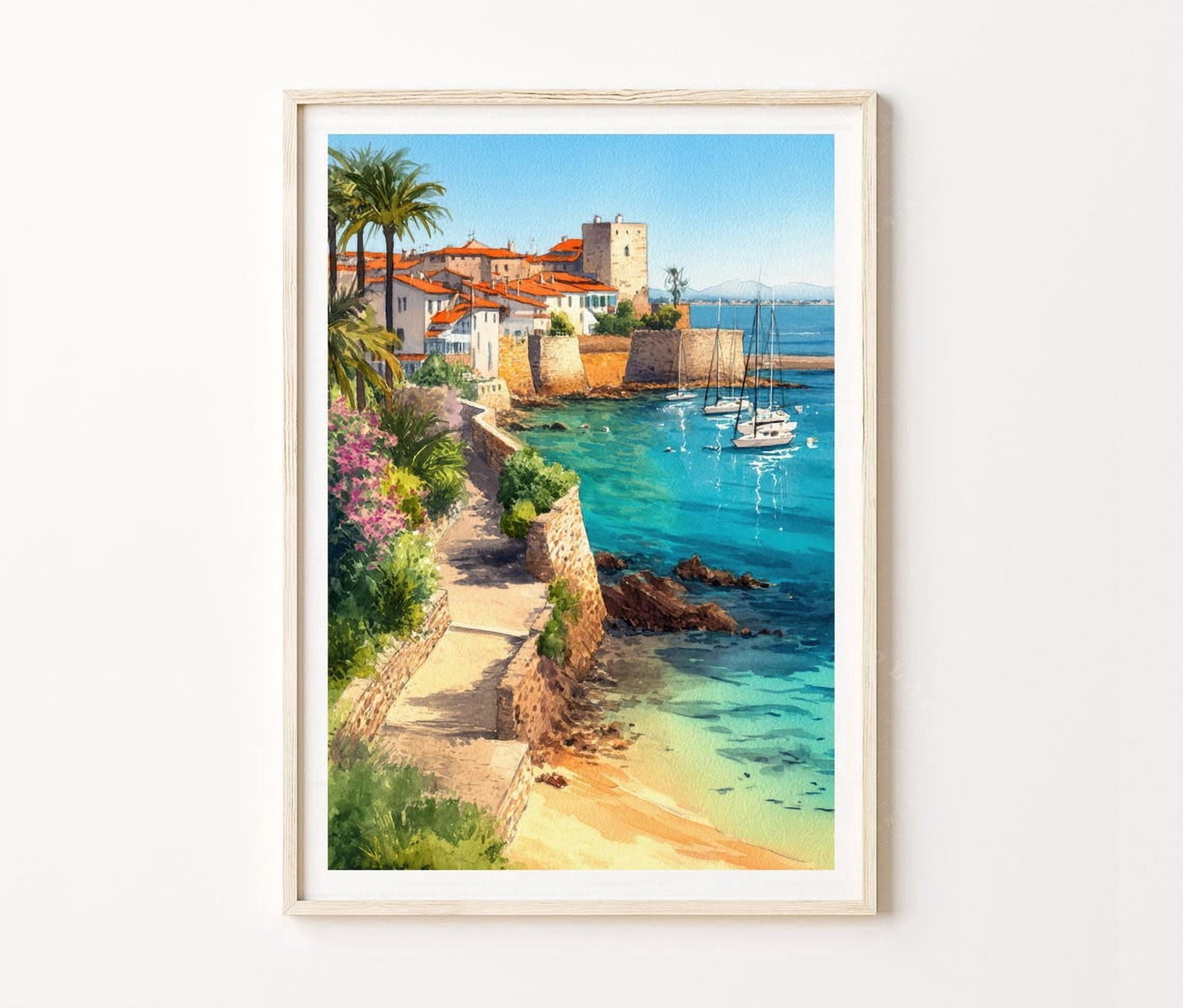 Antibes France French Riviera Mediterranean Coastal Wall Art Unframed ...