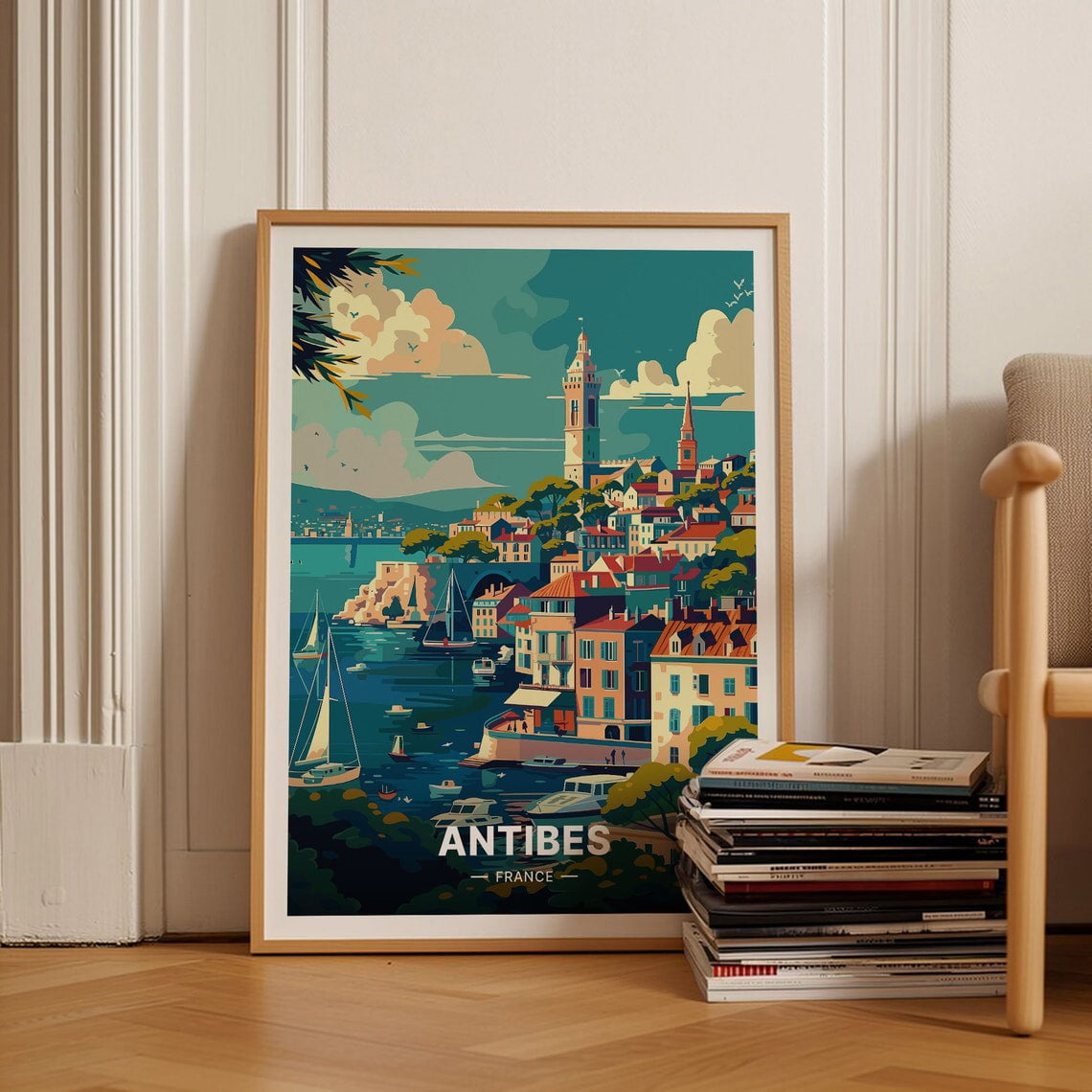 Antibes Travel Poster, French Riviera Wall Art, Coastal Home Decor, France Travel Gift, Art ...