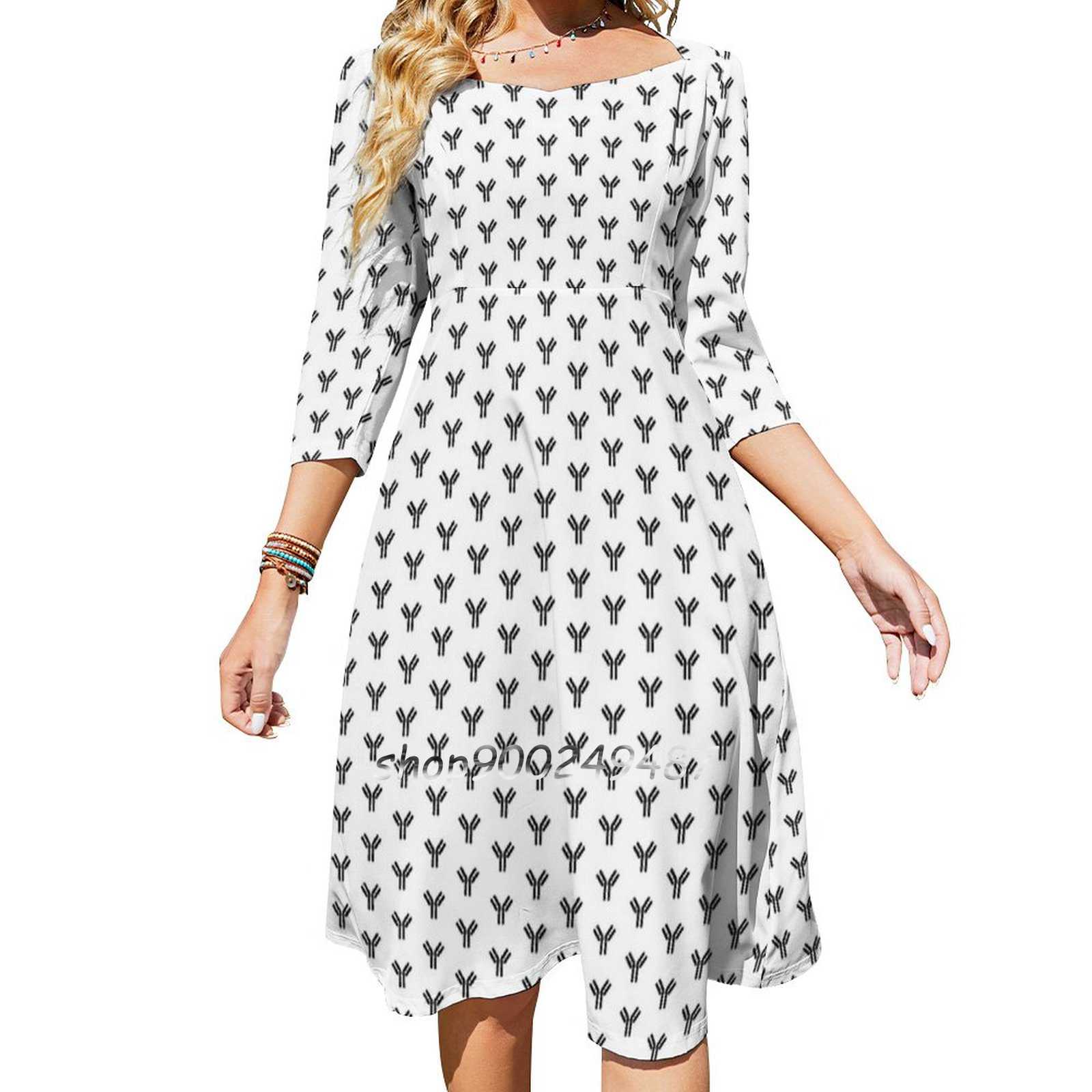 Antibody Square Neck Dress New Plus Size Elegant Women Waist Tight Dress Antibody Immune ...