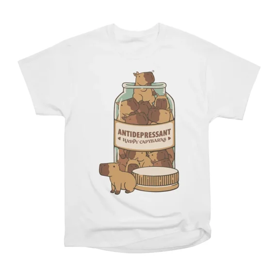 Antidepressant Capybara by Tobe Fonseca T-Shirt Tee Gift For Him Merch ...