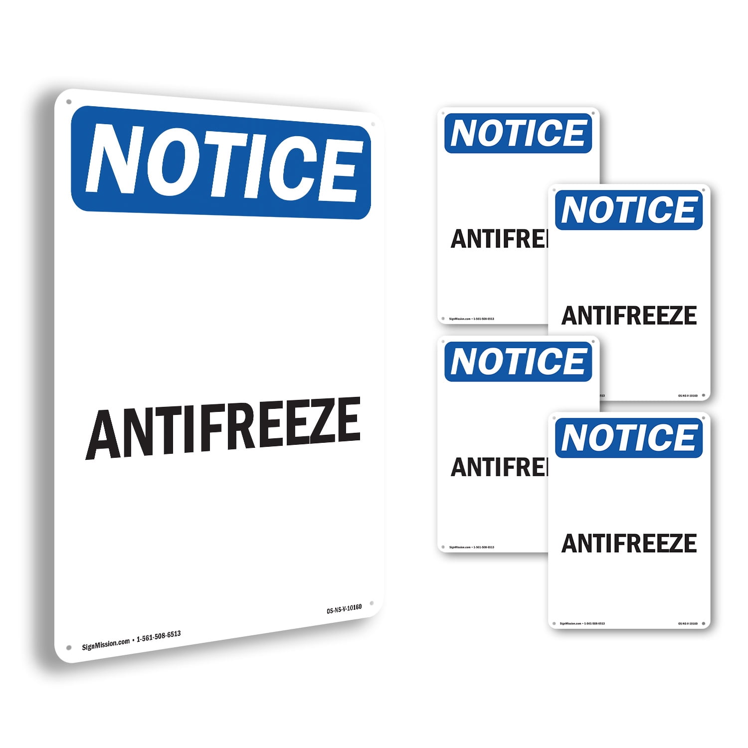 Antifreeze OSHA Notice Rigid Plastic Sign 24 Inch x 18 Inch - 5 Pack ...