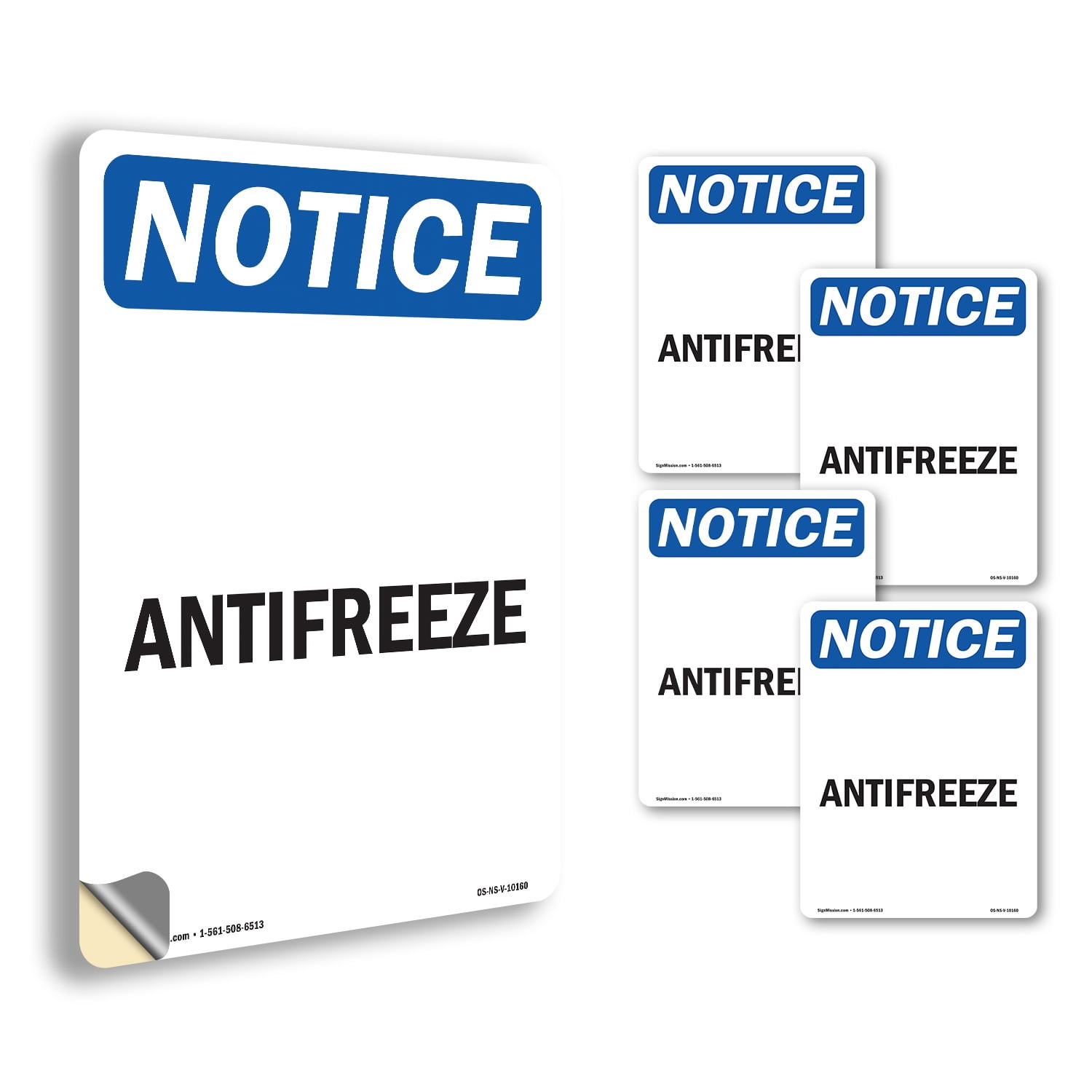 Antifreeze OSHA Notice Vinyl Decal Label 10 Inch x 7 Inch - 5 Pack ...