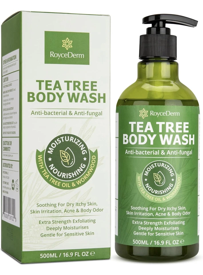 Antifungal Body Wash & Soap with Tea Tree Oil, Antibacterial Tinea ...