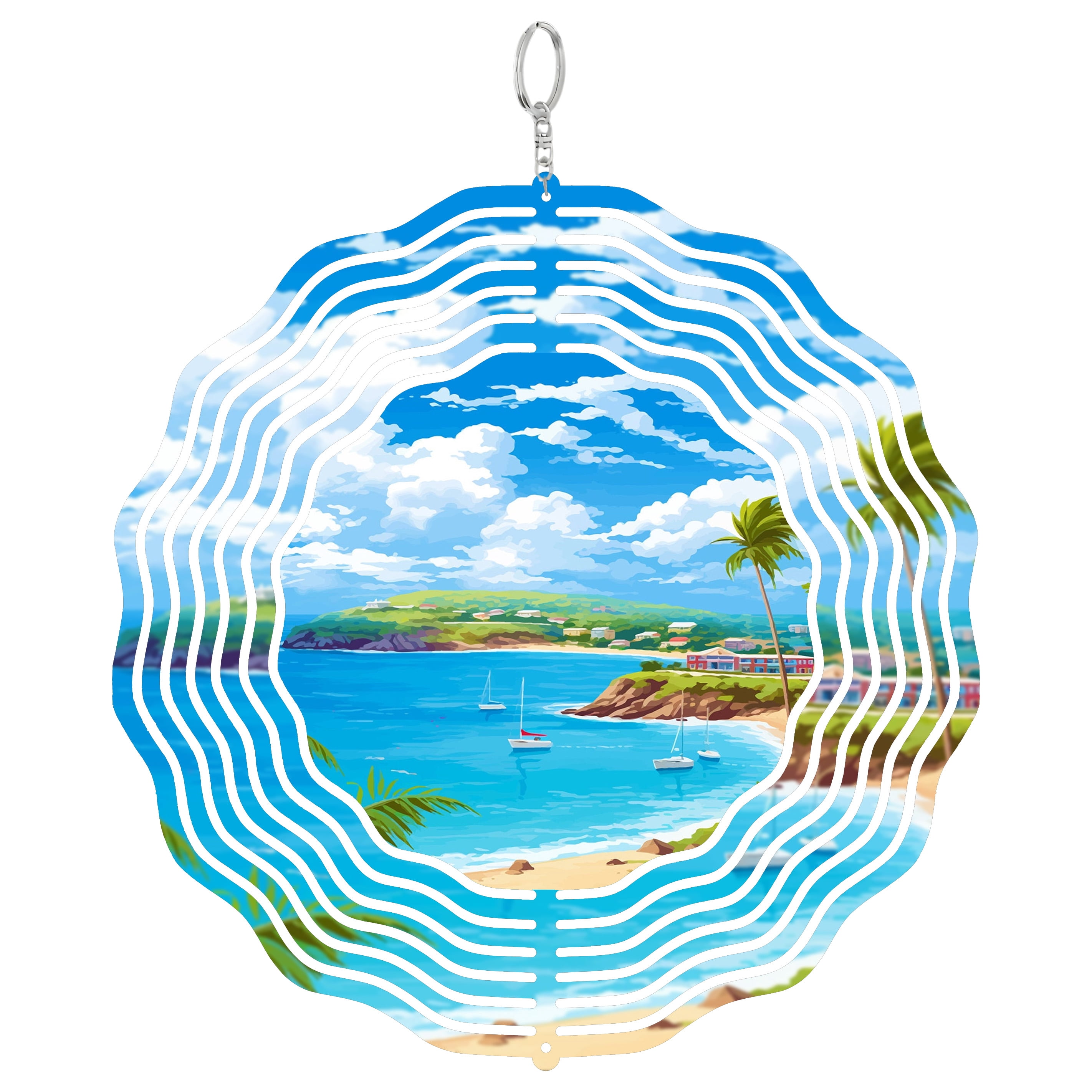 Antigua And Barbuda Beach 3D Wind Spinner Kinetic Hanging Art Outdoor ...