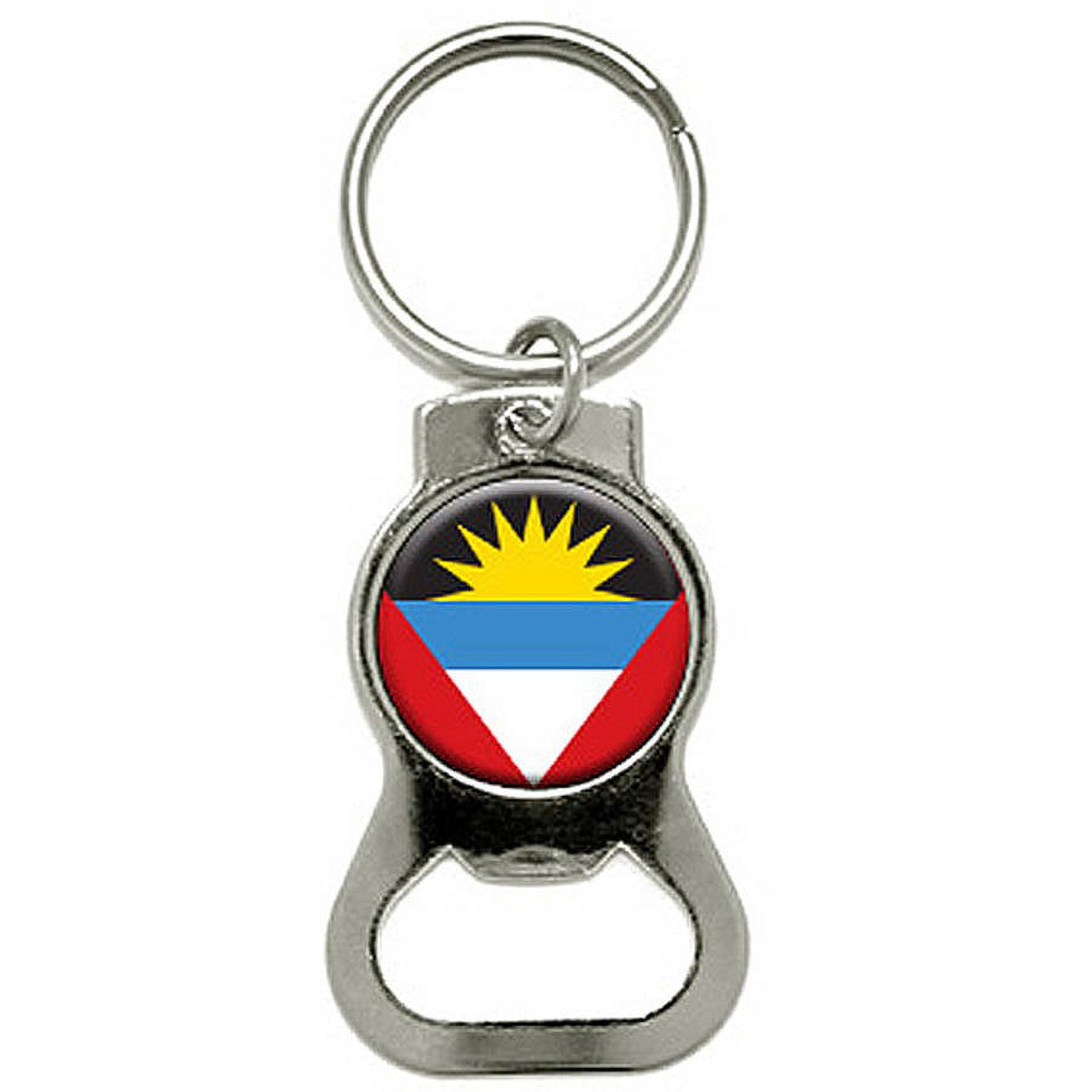Antigua And Barbuda Flag Bottle Cap Opener Keychain Ring - Walmart.com