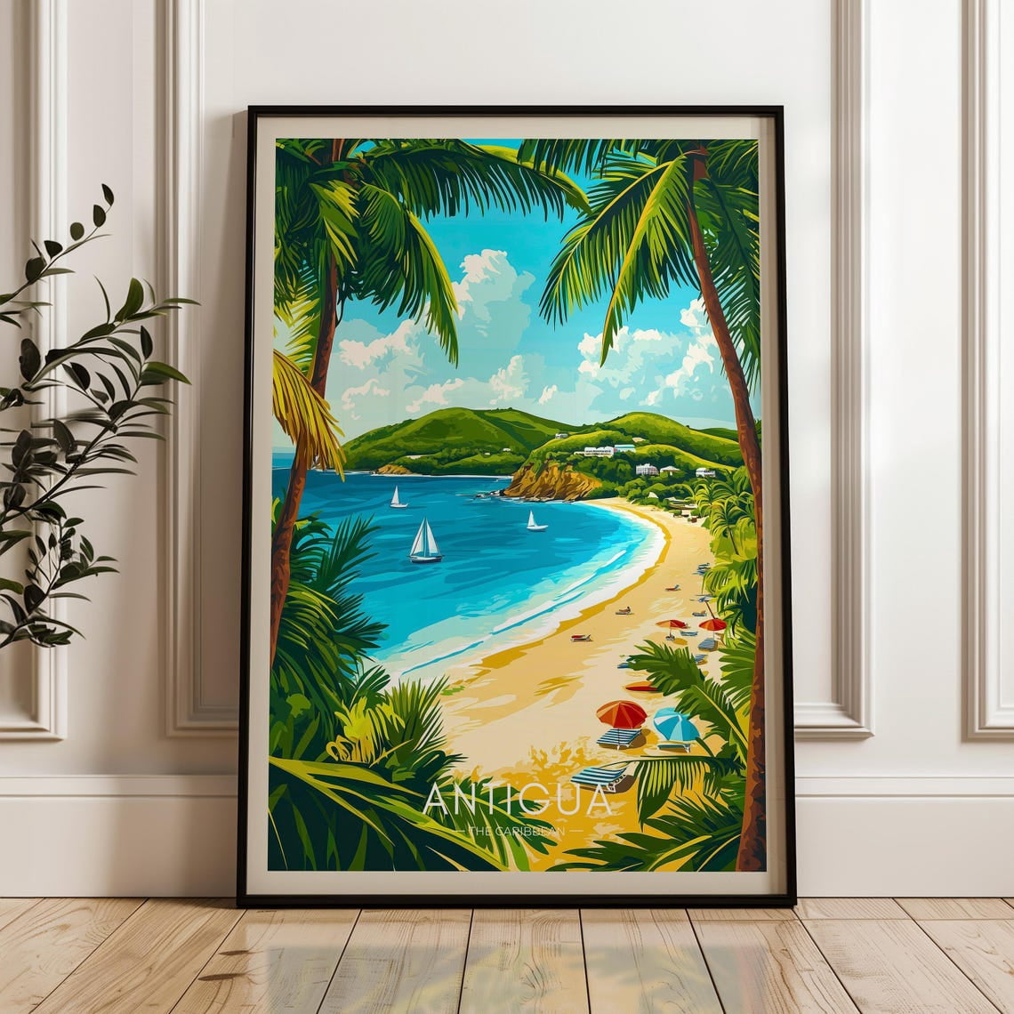 Antigua Beach Print, Caribbean Travel Print, Tropical Wall Art Unframed ...
