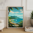 Antigua Caribbean Travel Poster, Vintage Island Art Print, Coastal Wall ...