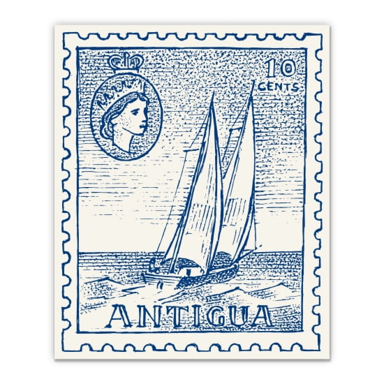 Antigua Vintage Style - 3" Vinyl Sticker - For Car Laptop Water Bottle ...
