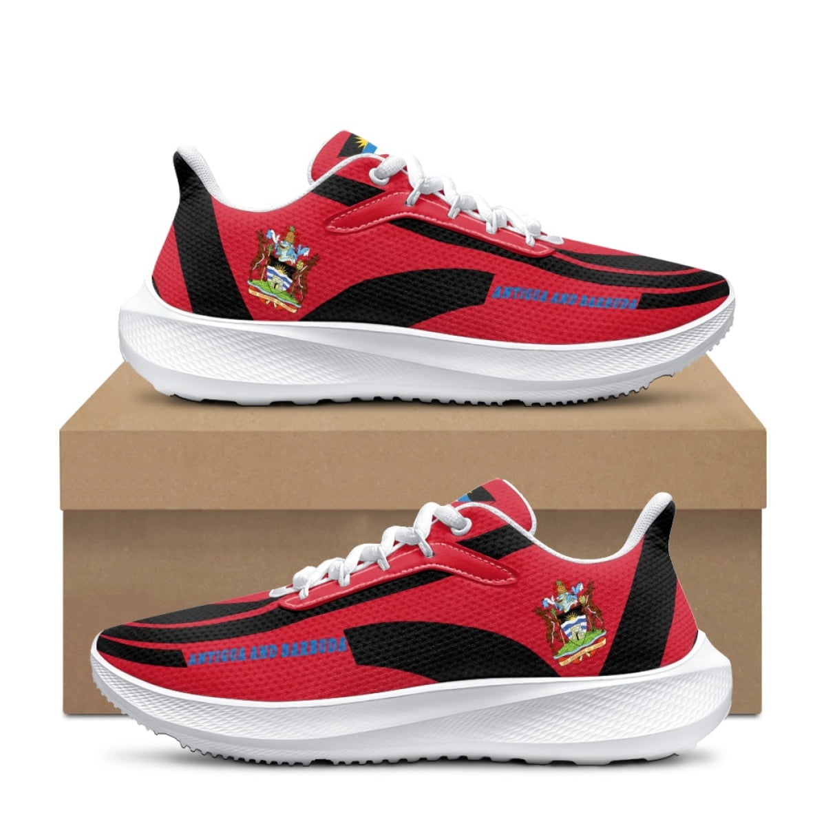 Antigua and Barbuda Flag Sneakers for Womens Mens Casual Light Cushion ...