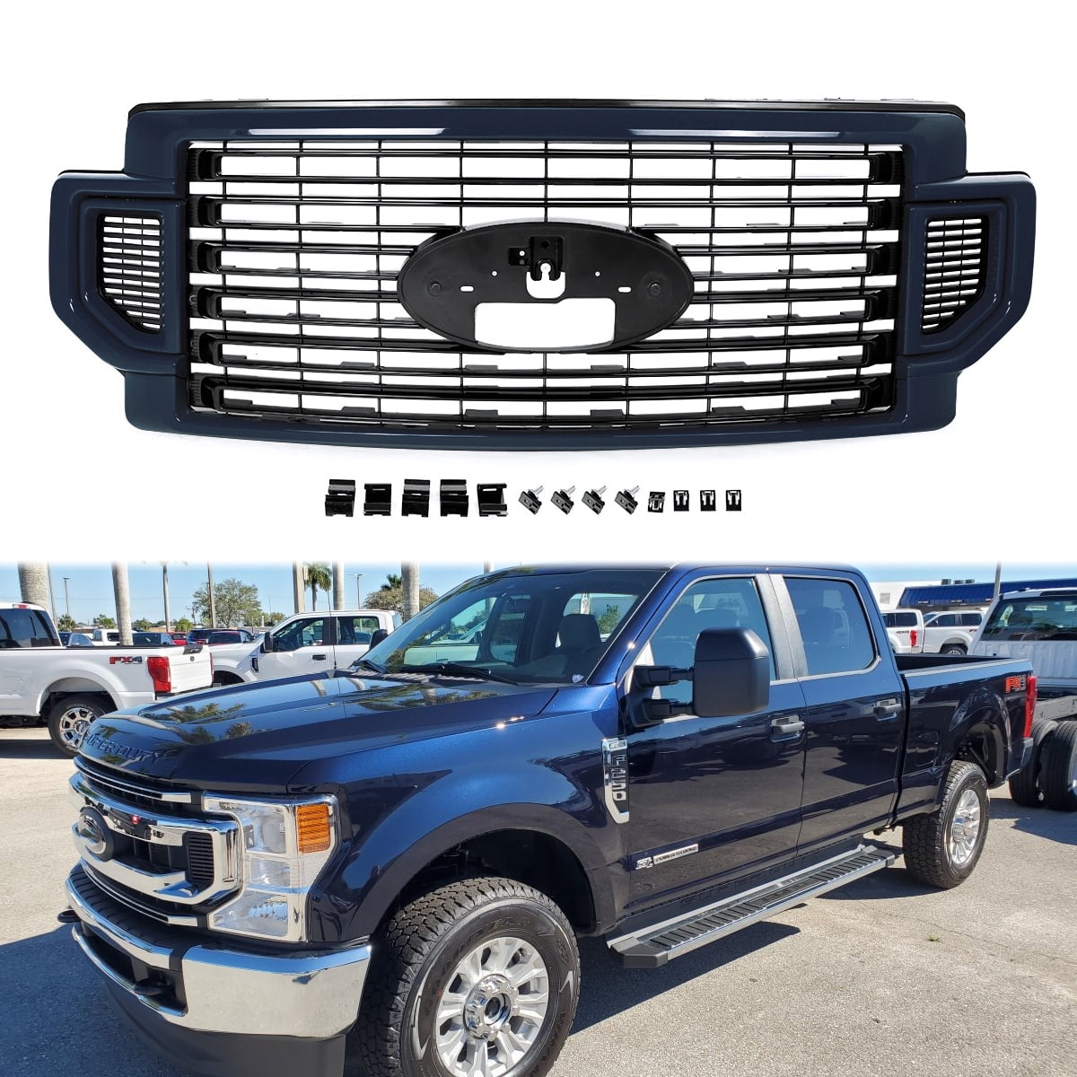 Antimatter Blue Front Grille Grill For 2020-2022 Ford F250 F350 F450 ...