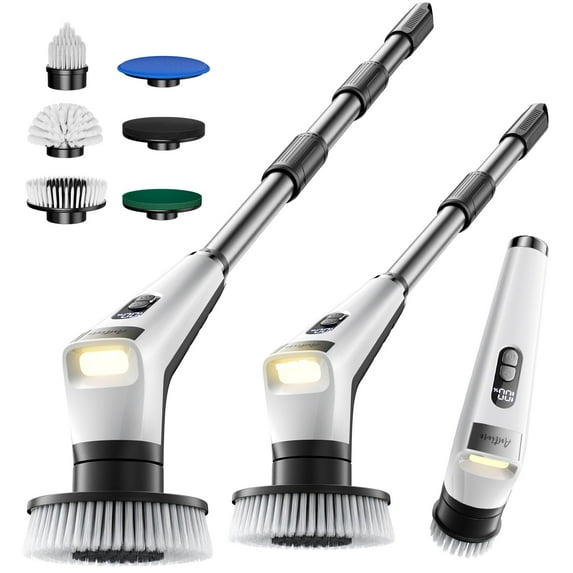 Antime Electric Spin Scrubber with LED Light, IPX8 Waterproof Cleaning ...
