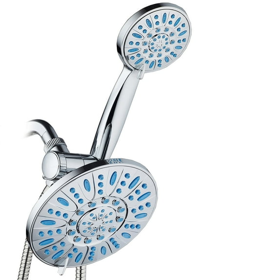 Antimicrobial/Anti-Clog High-Pressure 30-setting Rainfall Shower Combo ...