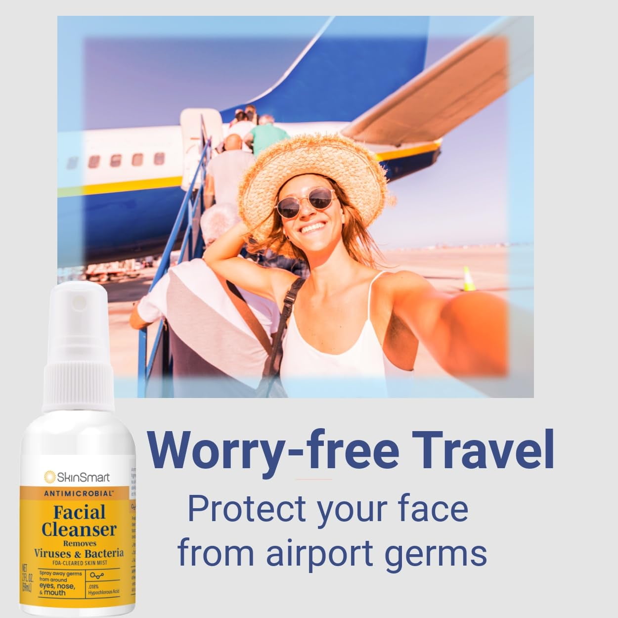 Antimicrobial Cleanser Spray for Viruses & Bacteria, Non-Irritating ...