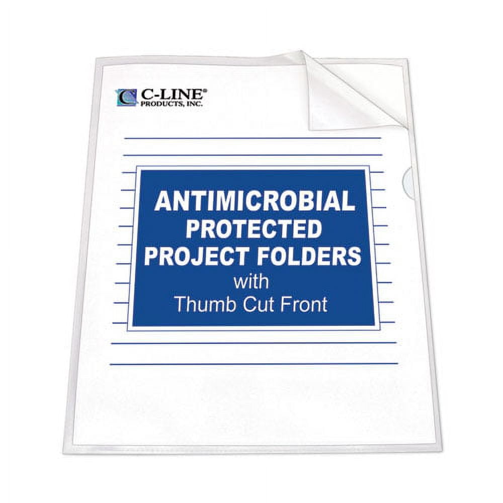 Antimicrobial Protected Poly Project Folders, Letter Size, Clear, 25 ...