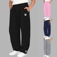 Antinious Boys Elastic Waist Embroidery Loose Fitness Versatile Full ...