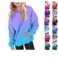 Antinious Boys Girls Gradient Print Raglan Sleeve Hooded Pocket ...