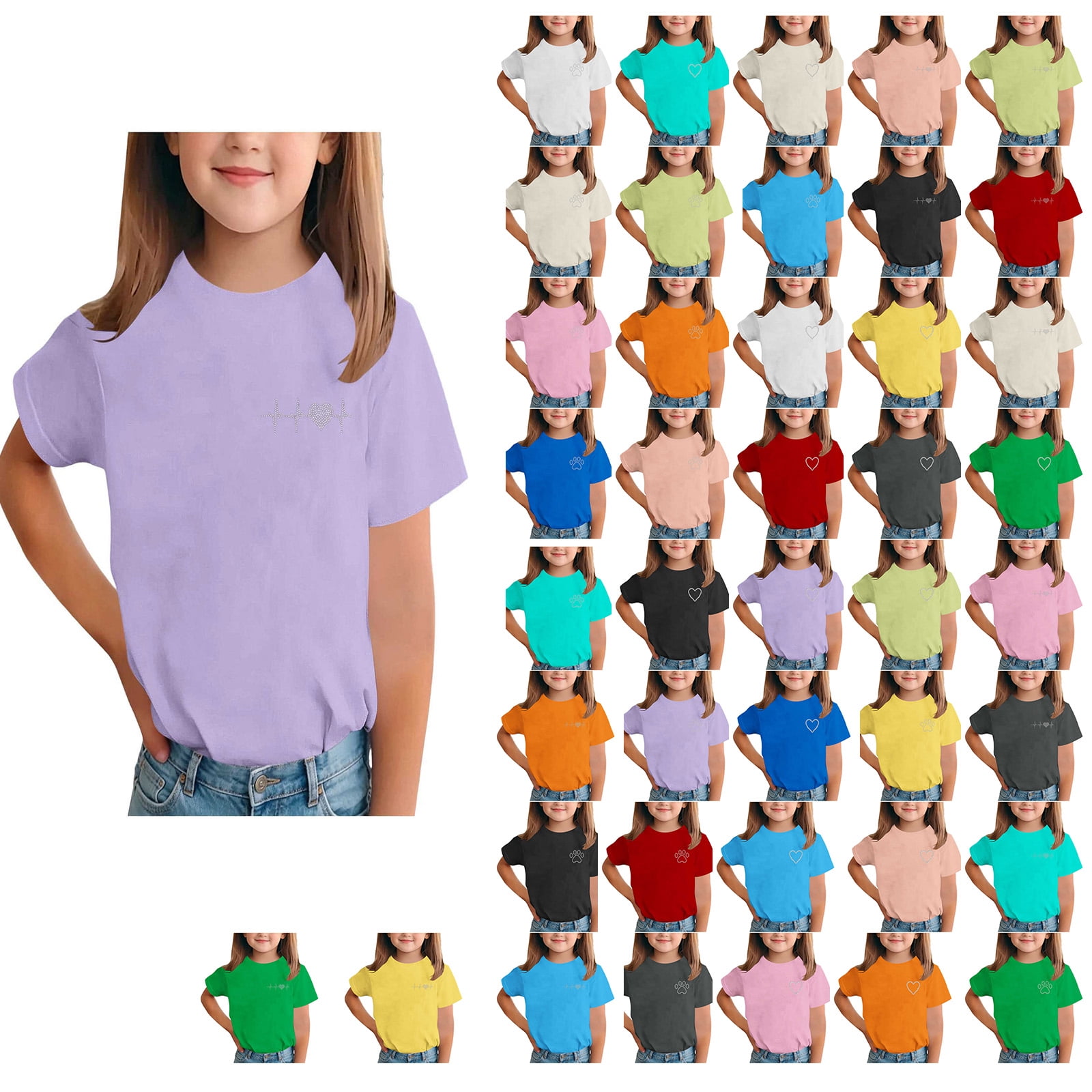 Antinious Boys Girls Solid Print Embellished Soft Trendy Round Neck ...